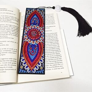 Diamond Painting Bookmark 3pack DIY Painting Bookmark Mandala Floral Beaded Bookmark Leather Tassel Bookmark for Valentine's Day Graduation Birthday Embroidery Arts Crafts