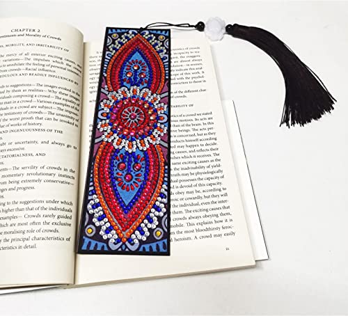 Diamond Painting Bookmark 3pack DIY Painting Bookmark Mandala Floral Beaded Bookmark Leather Tassel Bookmark for Valentine's Day Graduation Birthday Embroidery Arts Crafts