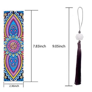 Diamond Painting Bookmark 3pack DIY Painting Bookmark Mandala Floral Beaded Bookmark Leather Tassel Bookmark for Valentine's Day Graduation Birthday Embroidery Arts Crafts