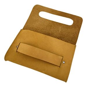 Weatherproof Leather, Clutch Bag Handmade from Suede Leather - Old Tobacco