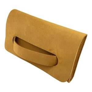 Weatherproof Leather, Clutch Bag Handmade from Suede Leather - Old Tobacco