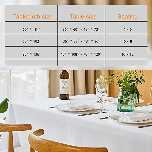 TANIASH 6 Pack White Tablecloths for Tectangle Tables 60 x 84 Inch,Wrinkle Resistant Polyester Table Cloth for 4 Foot Table,Great for Wedding Banquet Restaurant/Parties/Baby Shower