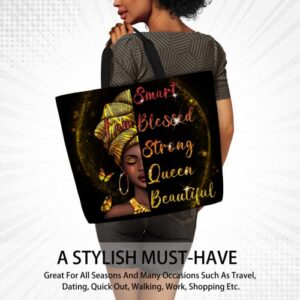 African American Tote Bag for Black Women Black Girl Shoulder Handbags Large Satchel Bags For Beach Work School Travel