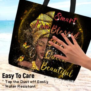 African American Tote Bag for Black Women Black Girl Shoulder Handbags Large Satchel Bags For Beach Work School Travel