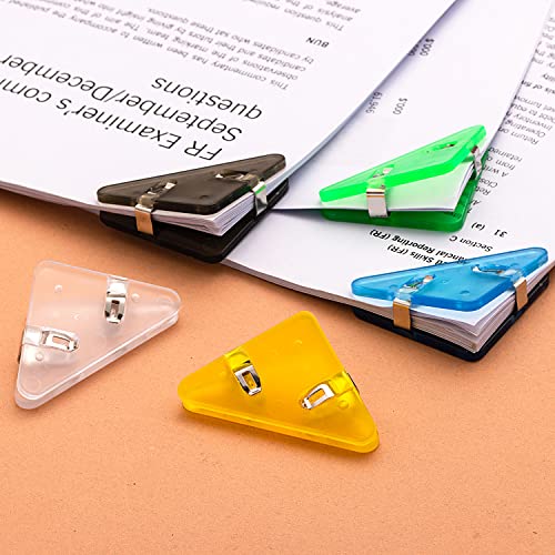 Mouchoi Corner Paper Clips, Triangle Clips, Colorful Bookmarks, 25 Pcs