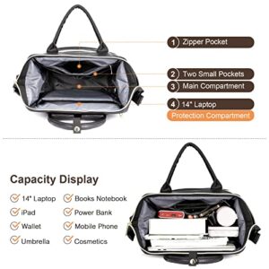 LOVEVOOK Black Backpack Purse for Women Fashion Leather Backpack for Work Travel Shopping Dating with USB Charging Port