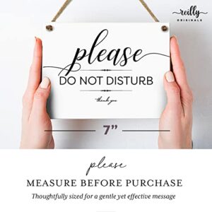 Reilly Originals 5x7 Inch Please Do Not Disturb Sign ~ Exclusive Value Series with Elegant Designer Graphics ~ Ready to Hang (White)