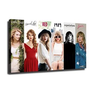 the girl taylors album poster pop singer canvas wall art print art decoration photo living room bedroom decoration poster santa rona (8x14inch-unframed canvas,tl2022-b)