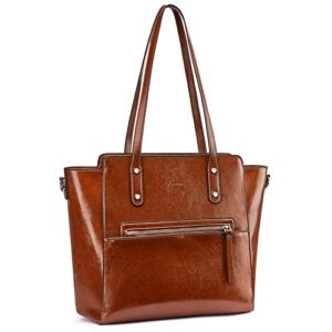 s-zone genuine leather tote bag for women shoulder crossbody purse handbag large work travel luggage sleeve