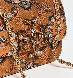 Tory Burch Women's Eleanor Brocade Small Shoulder Bag, Sunset Bonfire, Orange, Floral, One Size