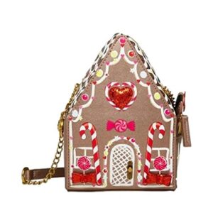 betsey johnson gingerbread house crossbody, multi