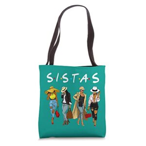 proud black sistas queen melanin afro african american women tote bag