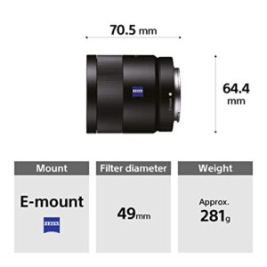 Sony 55mm F1.8 Sonnar T FE ZA Full Frame Prime Lens - Fixed