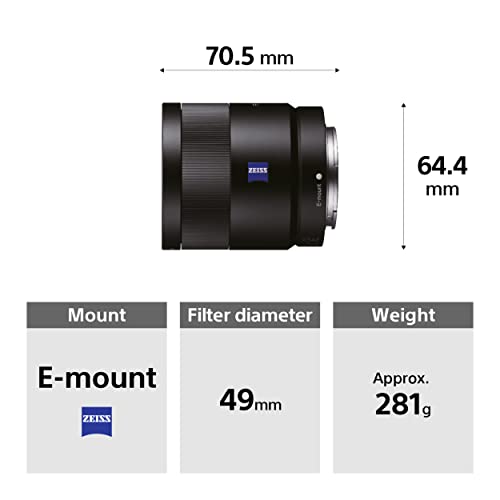 Sony 55mm F1.8 Sonnar T FE ZA Full Frame Prime Lens - Fixed