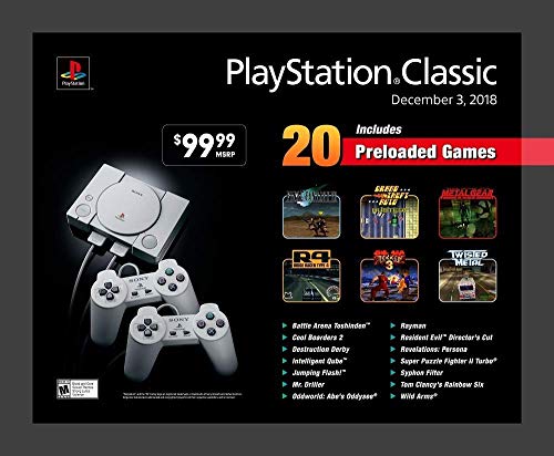 Sony PlayStation Classic Console Holiday 20 Games Bonus Bundle