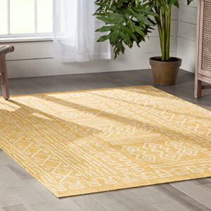 Well Woven Anze Indoor/Outdoor Tribal Pattern Yellow Area Rug (7'10" x 9'10")