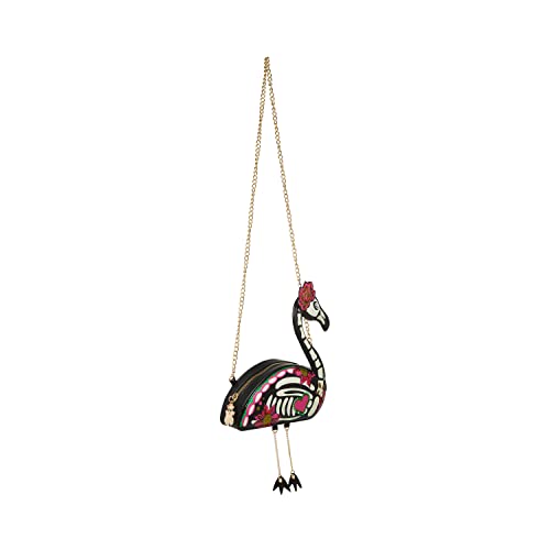 Betsey Johnson Glow in The Dark Flamingo Skeleton Crossbody, Multi