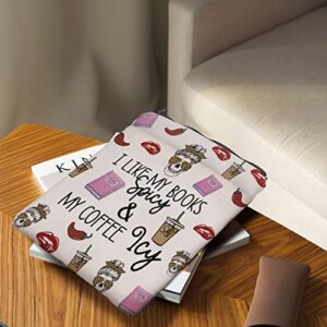 MAOFAED Smut Book Lover Gift Coffee Lover Gift I Like My Books Spicy and My Coffee ICY Book Sleeve Smut Reader Gift (Spicy and Coffee ICY)