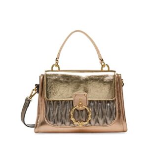 betsey johnson snakin’ around satchel, gold