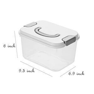 ZHENFAN 5.5 Quart Clear Storage Latch Box/Bin with Lids, 4-Pack Plastic Organize Bins with Handle, 5 Liter