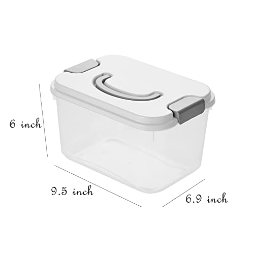 ZHENFAN 5.5 Quart Clear Storage Latch Box/Bin with Lids, 4-Pack Plastic Organize Bins with Handle, 5 Liter