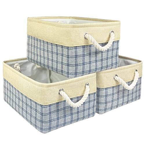 Large Storage Basket Fabric Storage Bins Basket for Organizing, Linen Closet Cloth Organizer Bins with Handles Collapsible Basket Organizers for Shelves Cabinet Towel Green