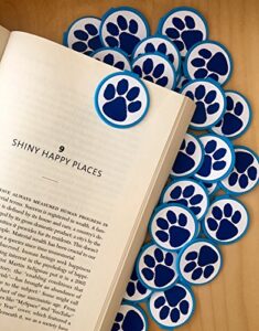 blue spirit paw print school mascot bookmarks – 36 bulk bookmarks for kids girl’s boys- school student incentives – library incentives – reading incentives – classroom reading awards!