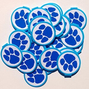 Blue Spirit Paw Print School Mascot Bookmarks - 36 Bulk Bookmarks for Kids Girl’s Boys- School Student Incentives – Library incentives – Reading Incentives - Classroom Reading Awards!