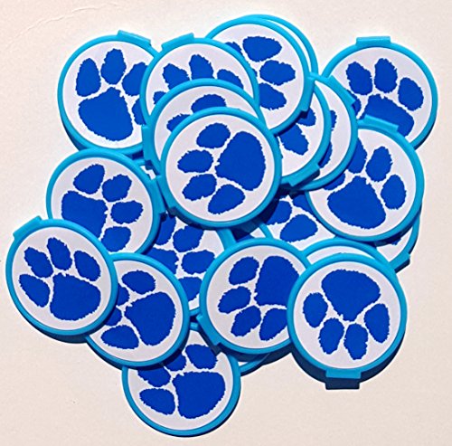 Blue Spirit Paw Print School Mascot Bookmarks - 36 Bulk Bookmarks for Kids Girl’s Boys- School Student Incentives – Library incentives – Reading Incentives - Classroom Reading Awards!