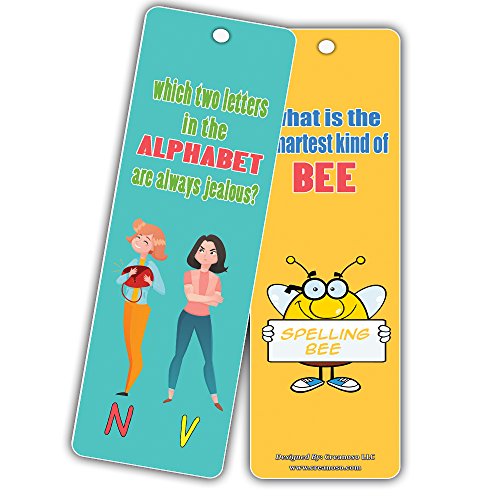 Kids Bookmarks Set (12 Pack)- Animal Silly Jokes Series 2 - Funny Hilarious Lion Sheep Laugh and Learn - Excellent Party Favors Teacher Classroom Reading Rewards and Incentive Gifts for Young Readers