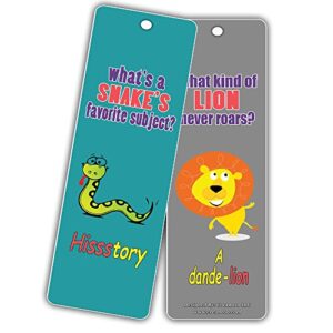 Kids Bookmarks Set (12 Pack)- Animal Silly Jokes Series 2 - Funny Hilarious Lion Sheep Laugh and Learn - Excellent Party Favors Teacher Classroom Reading Rewards and Incentive Gifts for Young Readers