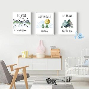 XUOIAYNB Colorful Inspirational Adventure Quote Art Print-- Nature Mountain Forest Motivational Saying Canvas Wall Art--(12”X16”X4 pcs, Unframed)--Perfect for Office Nursery Summer Decoration