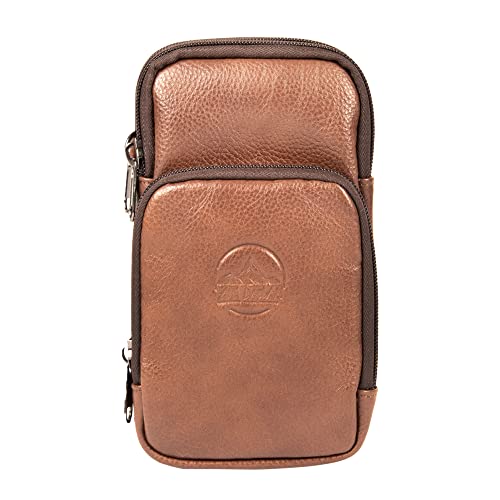 Ama Dablam Genuine Leather Small Crossbody Bag Phone Purse | Handcrafted Premium | RFID Blocking | Durable Zippers | Monica