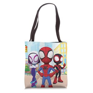 marvel spidey and his amazing friends spidey team group tote bag