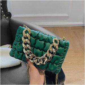 Chunky Chain Purses, KITOLTER Small Shoulder Bag Handbags Purse for Women (small, green)