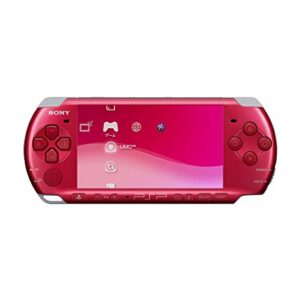 sony playstation portable (psp) 3000 series handheld gaming console system – red (renewed)