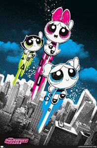 trends international powerpuff girls-group city wall poster, 22.375″ x 34″, premium unframed version