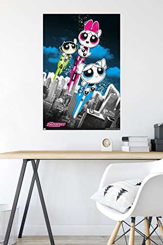 Trends International Powerpuff Girls-Group City Wall Poster, 22.375" x 34", Premium Unframed Version