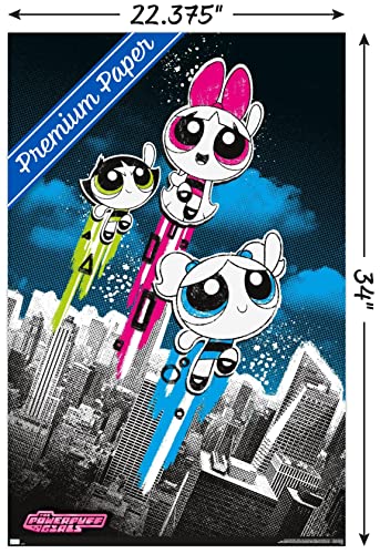 Trends International Powerpuff Girls-Group City Wall Poster, 22.375" x 34", Premium Unframed Version