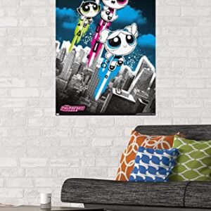 Trends International Powerpuff Girls-Group City Wall Poster, 22.375" x 34", Premium Unframed Version