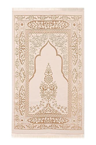 Muslim Prayer Rug, Yaseen Surah Pocket-Size Book & Prayer Beads Set, Perfect Islamic Gift I Mawlid Gift I Suitable for Men, Women and Kids | Islamic Ramadan Eid Gifts(Gold, 1 Sets)