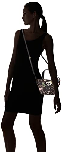 Karl Lagerfeld Paris Women's Amour Small Backpack Handbags Crossbody,Black Ivory Pink Combo Chantelle,One Size