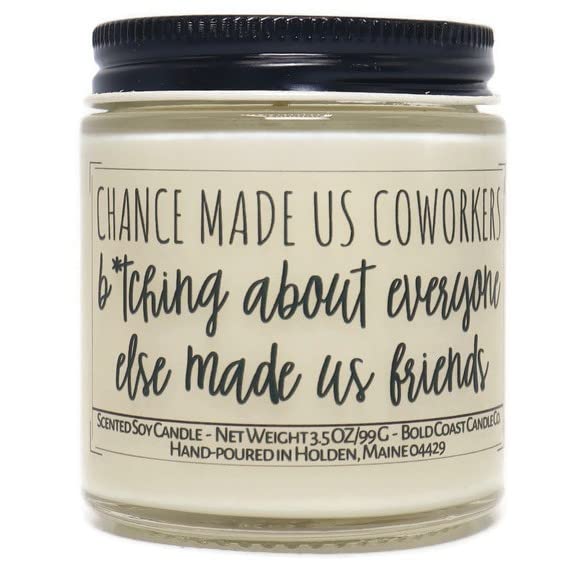 Chance Made Us Coworkers, B*tching About Everyone Else Made Us Friends Scented Soy Candle (Vanilla Cupcake, 3.5 oz)