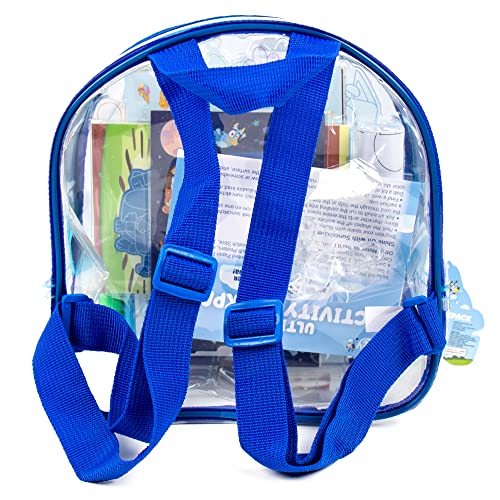 Bluey Ultimate Activity Backpack, Create Your Own Suncatchers & Reveal Surprise Scenes, Perfect for Travel, Road Trip Toy, or Toddler Gift Bluey Birthday Party, Great Activity Set for Kids 3, 4, 5, 6