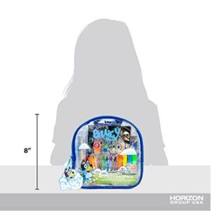 Bluey Ultimate Activity Backpack, Create Your Own Suncatchers & Reveal Surprise Scenes, Perfect for Travel, Road Trip Toy, or Toddler Gift Bluey Birthday Party, Great Activity Set for Kids 3, 4, 5, 6