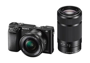 sony alpha a6000 mirrorless digital camera w/ 16-50mm and 55-210mm power zoom lenses