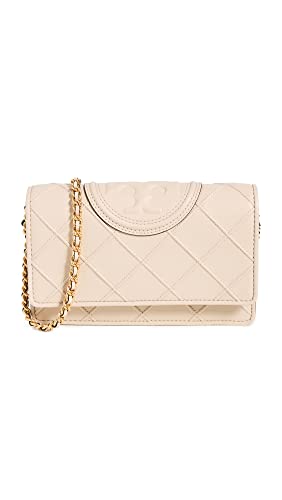 Tory Burch Women's Fleming Soft Chain Wallet, New Cream, Off White, One Size