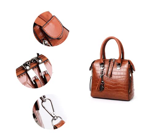 Women Fashion Handbags Wallet Tote Bag Shoulder Bag Top Handle Satchel Purse Set 4pcs (Red)