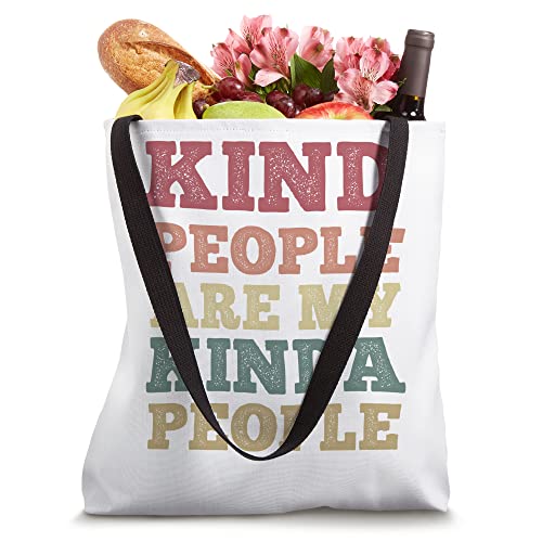 Kind People Are My Kinda People Shirt Retro Style Kindness Tote Bag