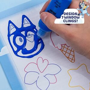 Bluey Window Art Suncatchers Kit for Kids to Paint, Great at-Home Kids Craft Activity or Bluey Birthday Party Idea, Toys for Kids Ages 3, 4, 5, 6